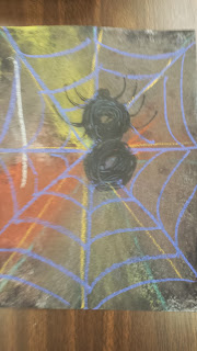 Mrs. Mona Lisa's Art Spot!: 3rd Grade Chalk Pastel Spiders!