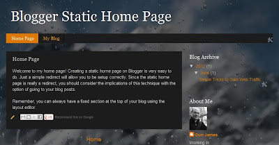 Creating a Blogger Static Home Page - Blogger Tips Pro