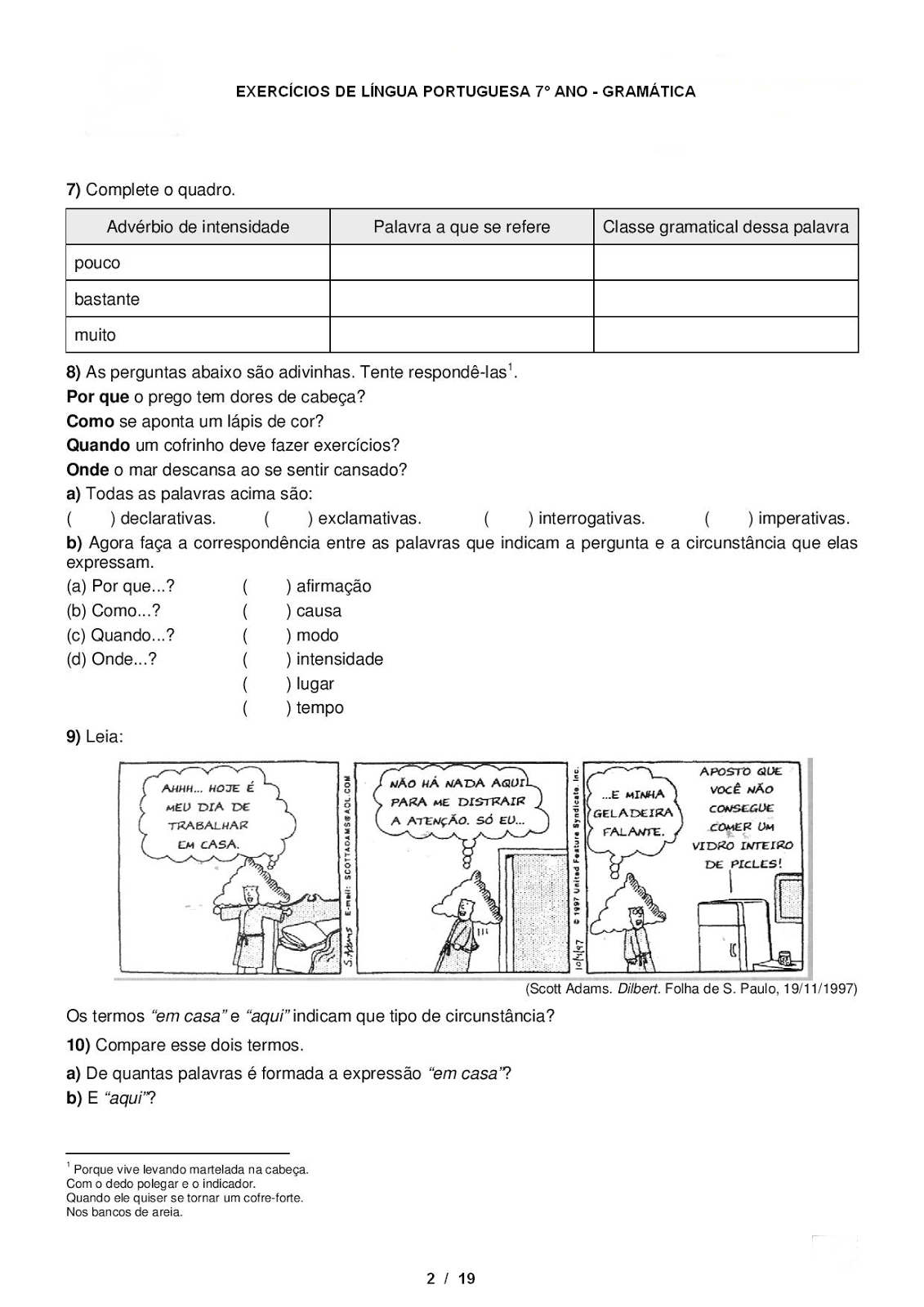 220 ATIVIDADES DE PORTUGUÊS 7° ANO EXERCÍCIOS PROVAS AVALIAÇÕES Língua ...