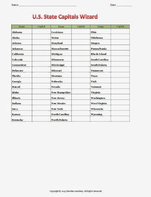 Hawkins Academy Worksheet Boutique: U.S. State Abbreviations and ...