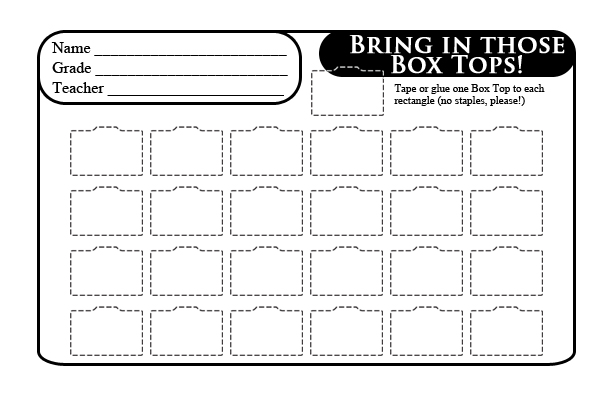 Appropriately Mellow: Box Tops on half the paper
