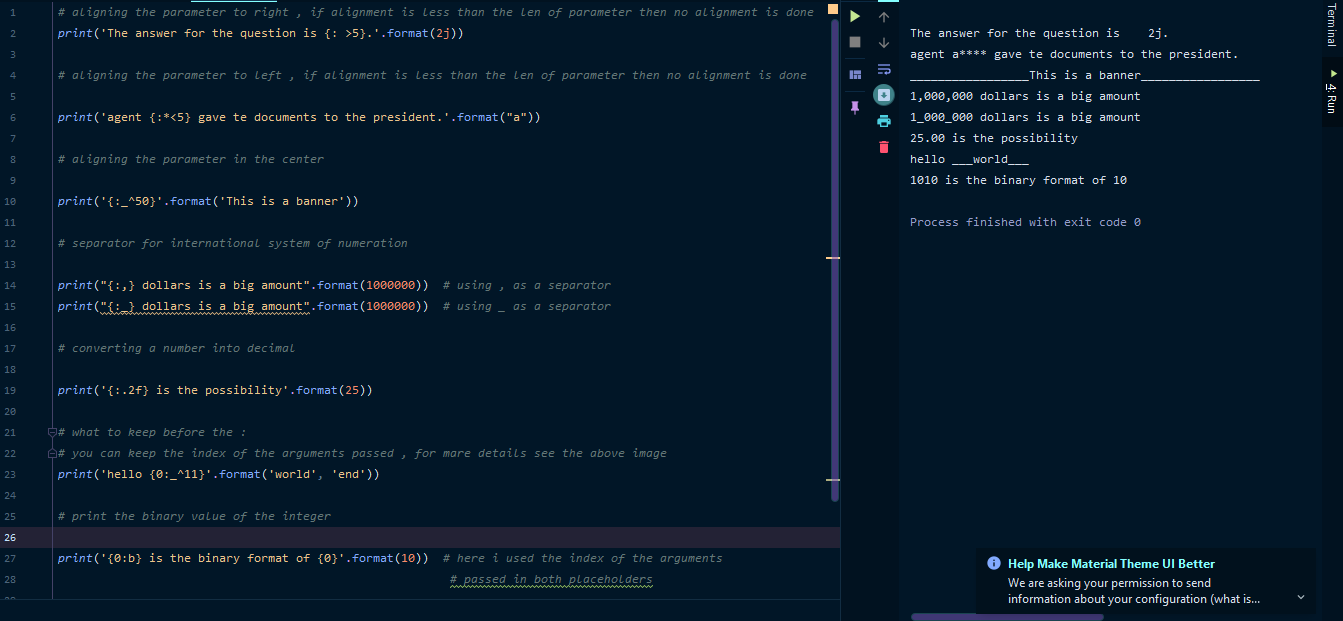 .format() method in python .format() method in python