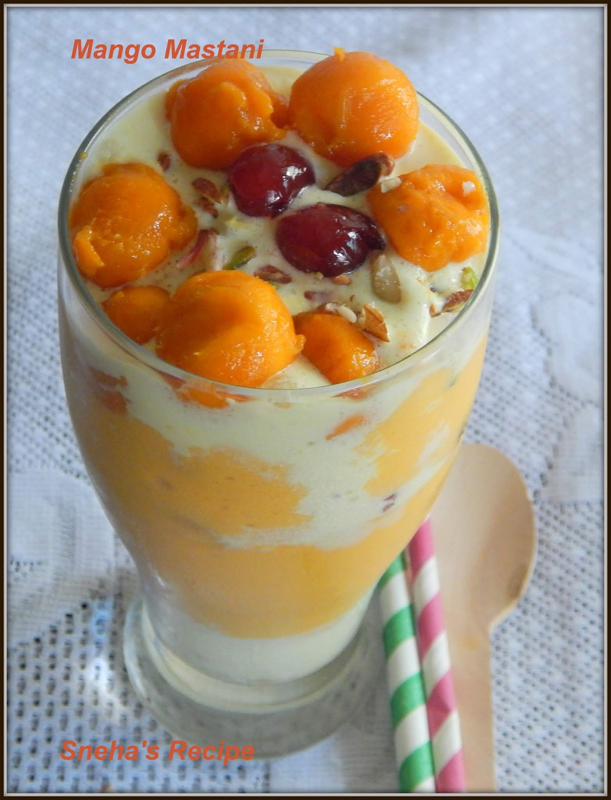 Mango Mastani - A Mango Ice Cream Sundae - Sneha's Recipe
