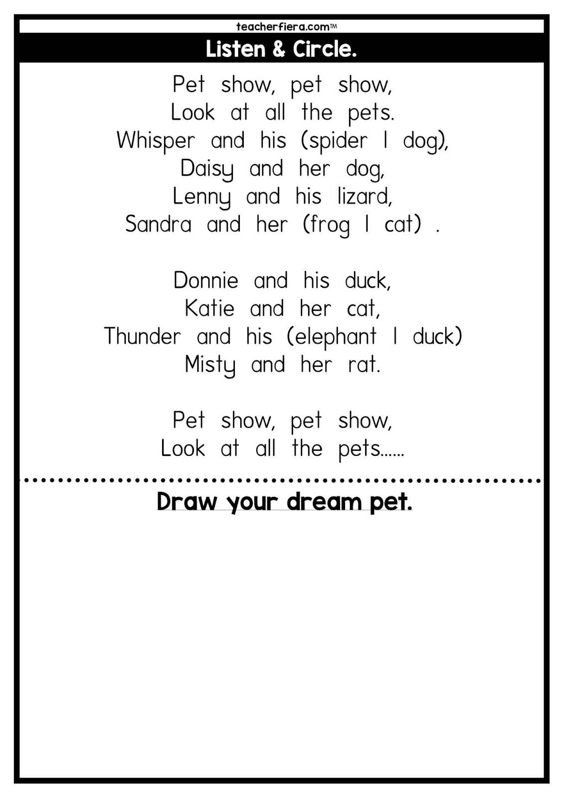 teacherfiera.com: YEAR 1 (2019) UNIT 3: PETS teacherfiera.com: YEAR 1 (2019) UNIT 3: PETS