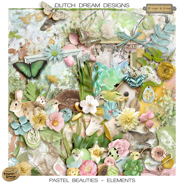 E-scape and Scrap: NEW... PASTEL BEAUTIES & FREEbie