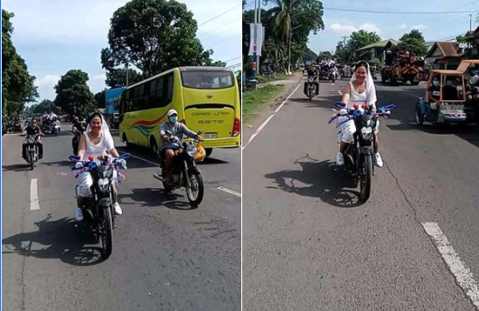 Bride rides motorcycle for church wedding went viral - Where In Bacolod