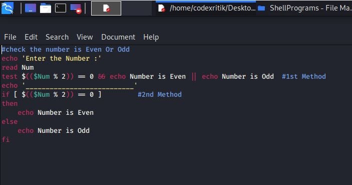 Check Number Is Even Or Odd in Shell Script - CodeXRitik - CodexRitik