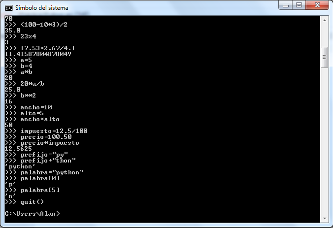 Alan: Práctica Python en CMD