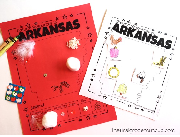 Arkansas Natural Resources map and activities for 1st grade - The First ...