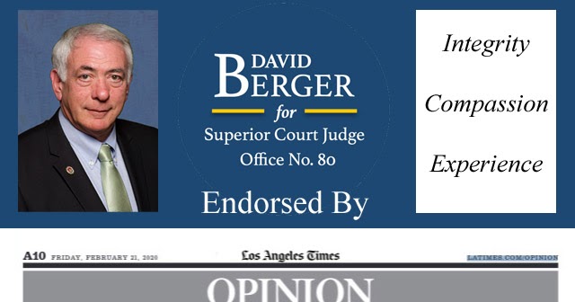 David Berger for Judge : LA Times Endorses David Berger for Judge