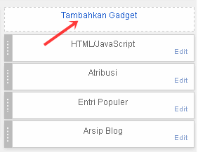 Cara memasang widget pada blogspot - Deddy Suranto