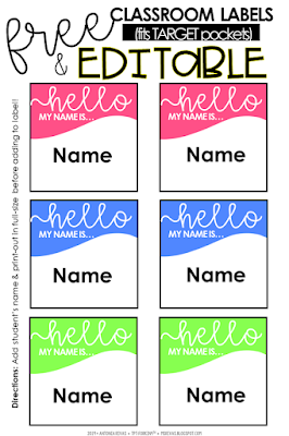 forkin4th: Free Classroom Labels (for Target's Square Label Pockets)