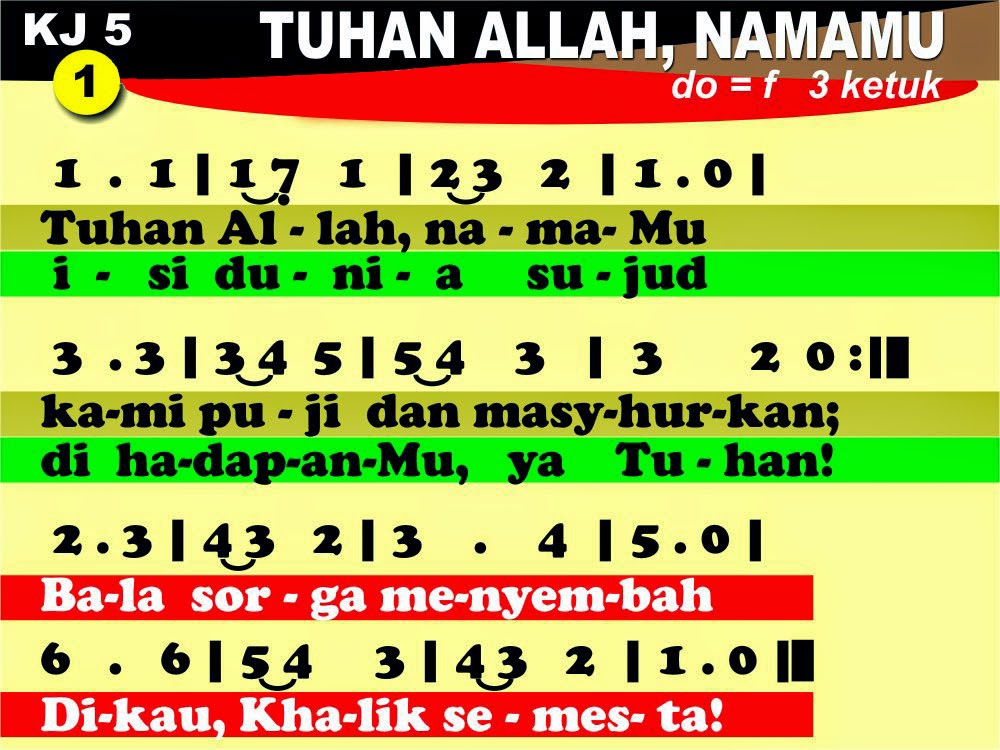 Lagu Gereja Rohani Kristen: Kidung Jemaat. 005. Tuhan Allah, NamaMu