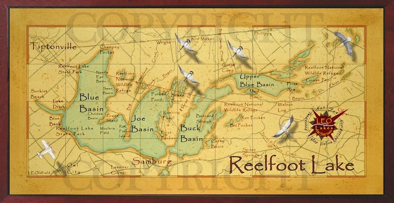 Leo Lakes: Reelfoot Lake Decor Map