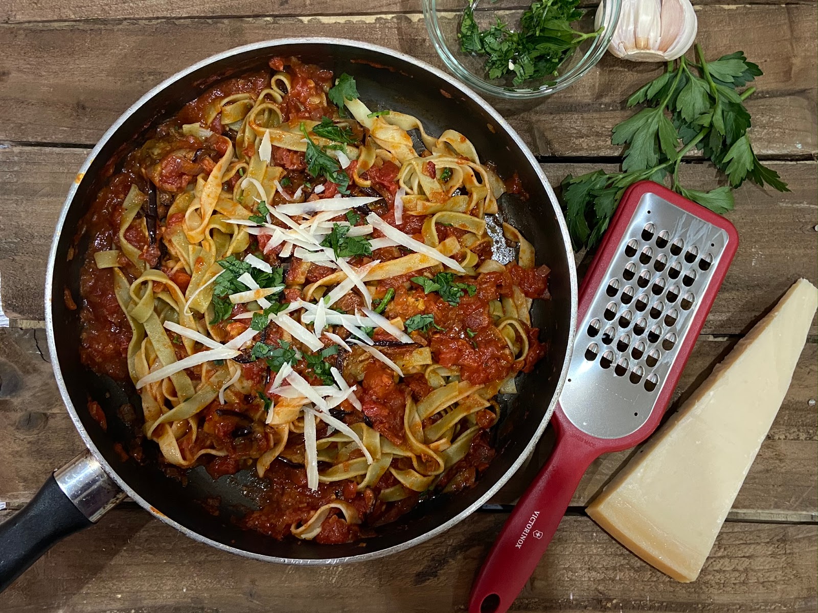 Aubergine Tagliatelle with Hello Fresh Kit | simply.food
