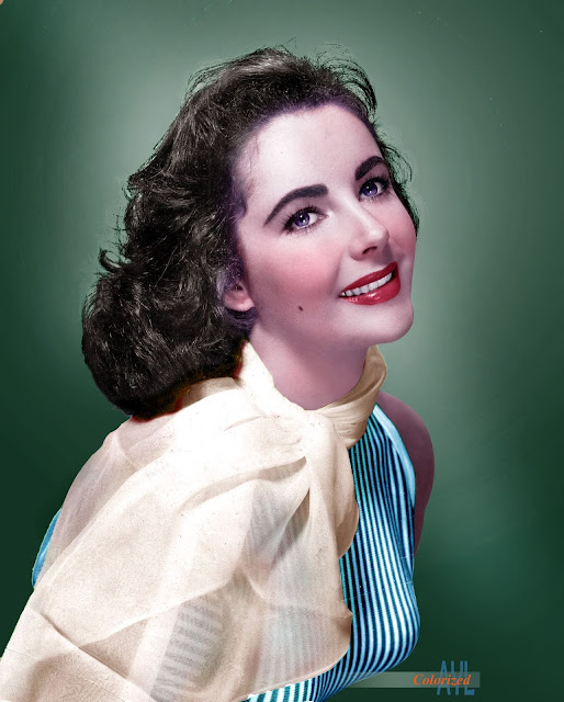 Colors for a Bygone Era: Elizabeth Taylor (1932-2011) colorized from a ...