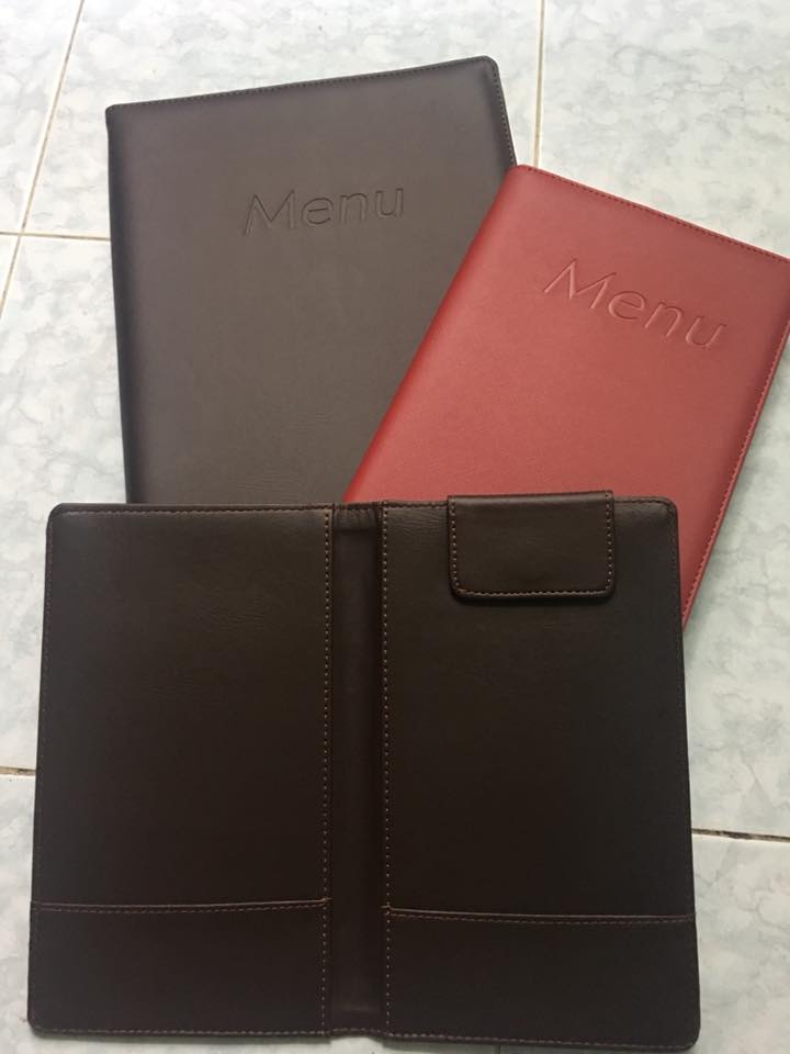 Các mẫu quyển menu bìa da bán sẵn tại In Đăng Nguyên 2018