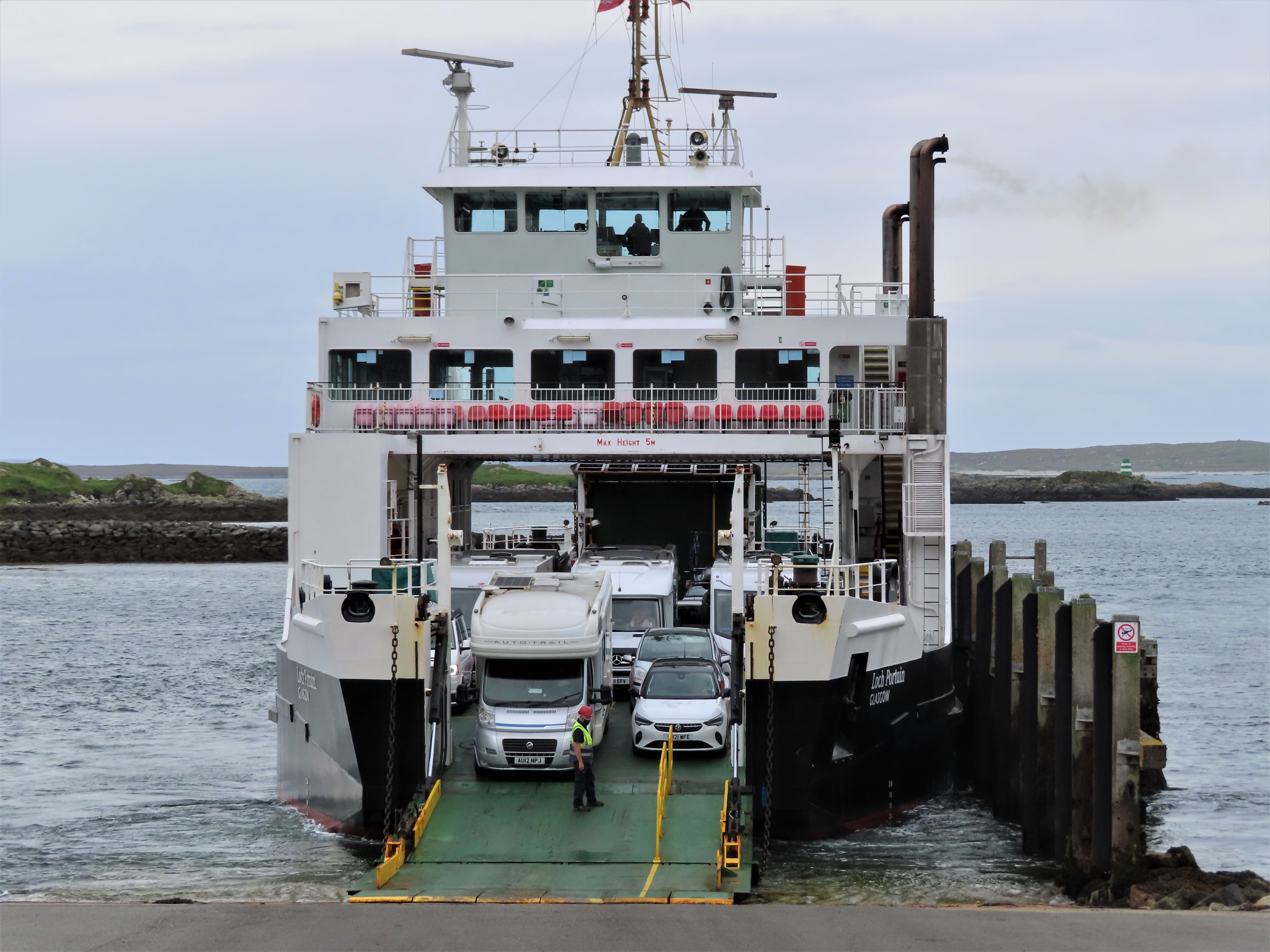 Love my life: Leverburgh to Berneray on a CalMac Ferry.
