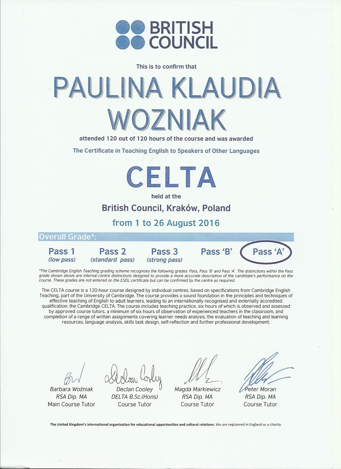 Give me that teaching job, please!: CELTA - British Council Detailed Report Give me that teaching job, please!: CELTA - British Council Detailed Report