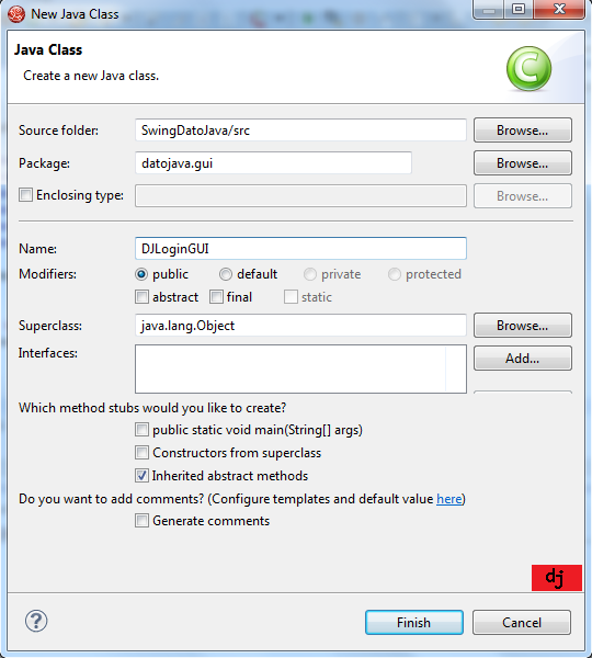 Dato Java: Tutorial de Aplicación Java Swing. Ejemplo simple y sencillo.