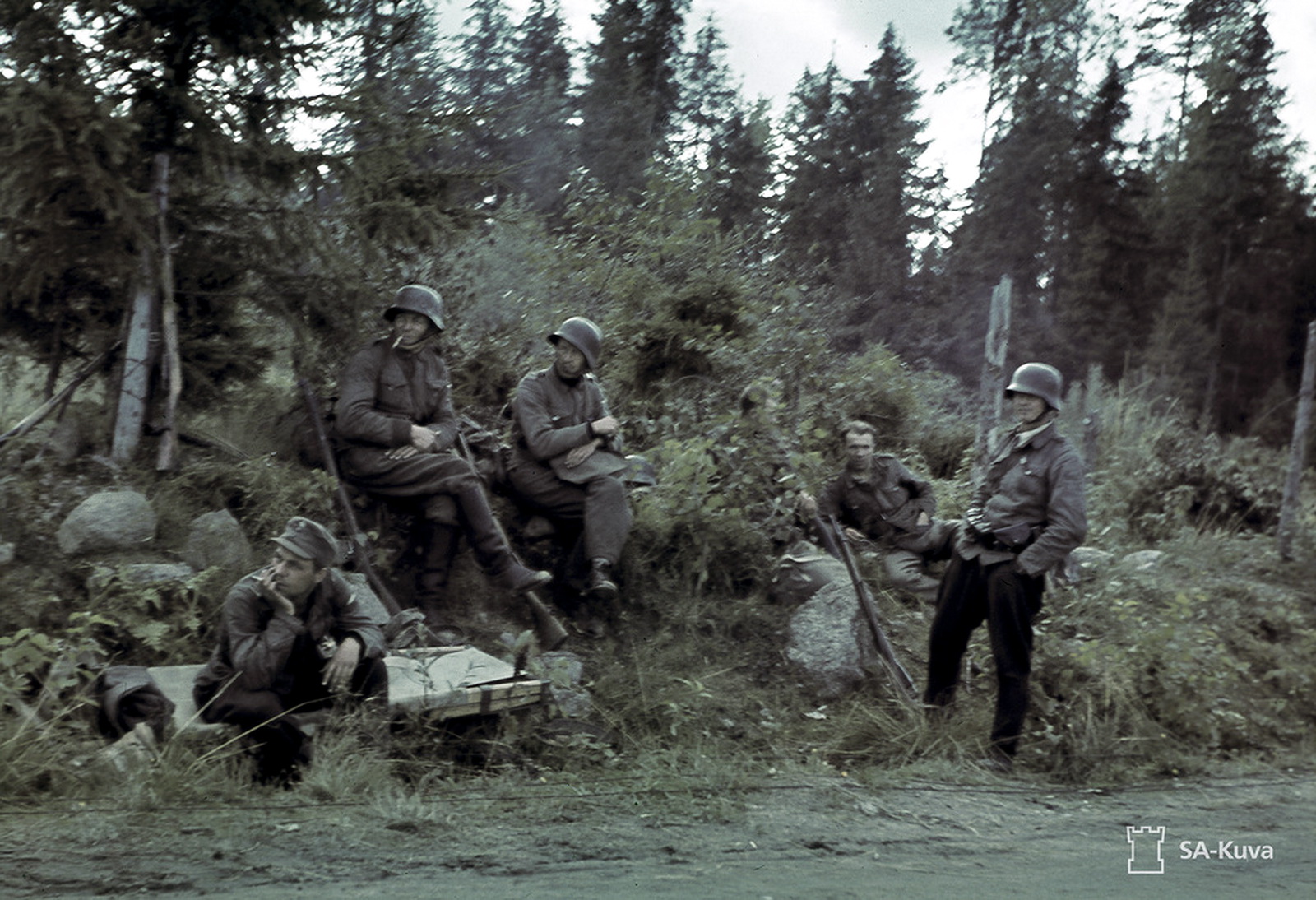 World War II in Color: Finnish Soldiers Taking a Break