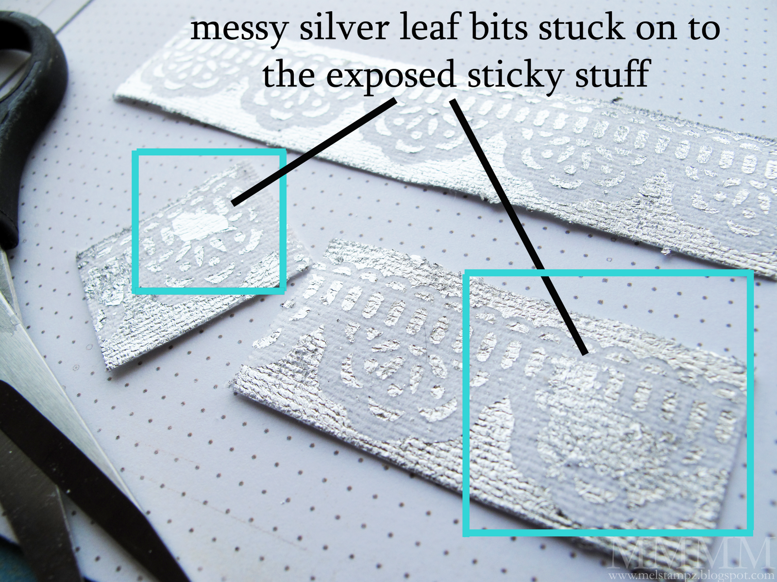 Mel Stampz: new technique? Silver Leaf & Sticky Back Canvas (step by step)