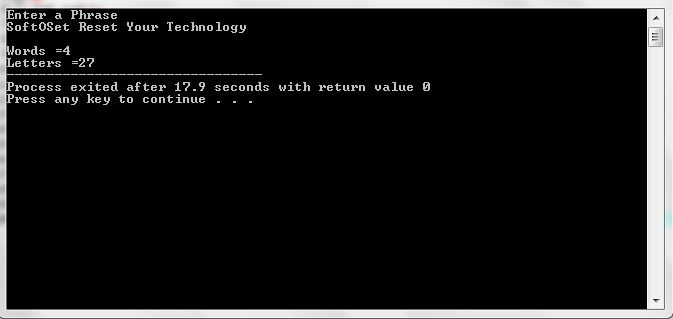 C Plus Plus Program to count letters and words
