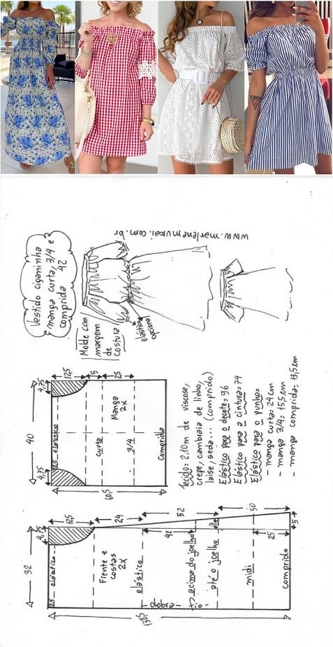 Vestido: Molde grátis para corte e costura - Ver e Fazer