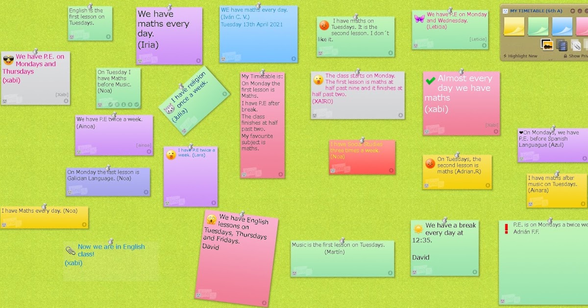 UP AND AWAY: MY SHOOL TIMETABLE