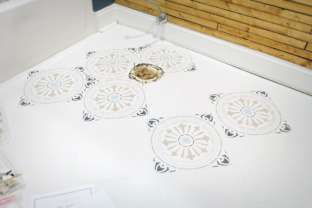 How To: Stencil Paint a Ceramic Tile Floor. (The Cheaper Way ...