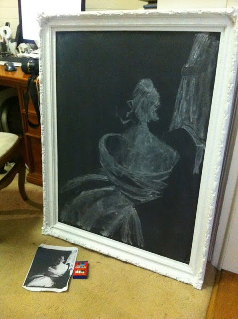Lilyfield Life: A chalk portrait painting in progress