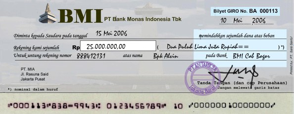 Mengenal lebih jauh Cek tunai dan bilyet Giro dalam perbankan