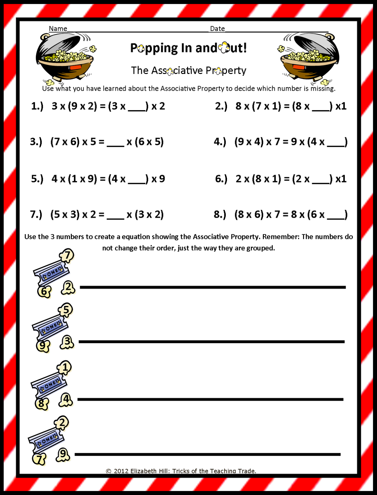 Properties Of Multiplication Worksheets
