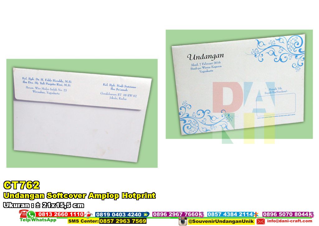 Undangan Softcover Amplop Hotprint | Souvenir Pernikahan