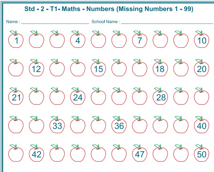 Std 2 - Term 1 - Maths - English Medium - Numbers - TAMNEWS