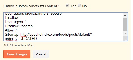 How To Add Custom Robot.Txt In Blogger (Blogspot Blog) - mangara