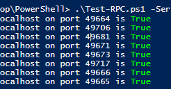 Online Help: Powershell: Test RPC Connection and the RPC higher ports