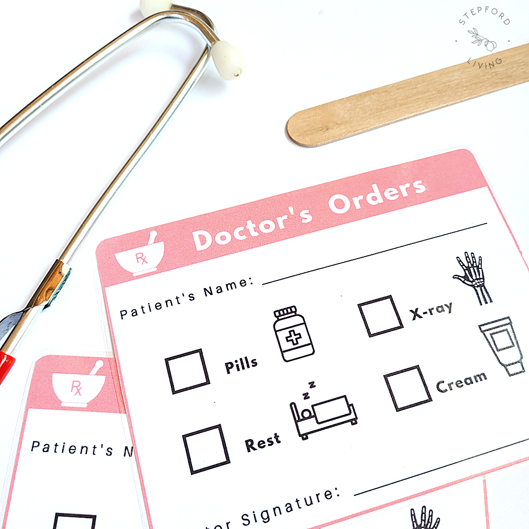 Free Doctor's Orders Prescription Cards for Dramatic Play