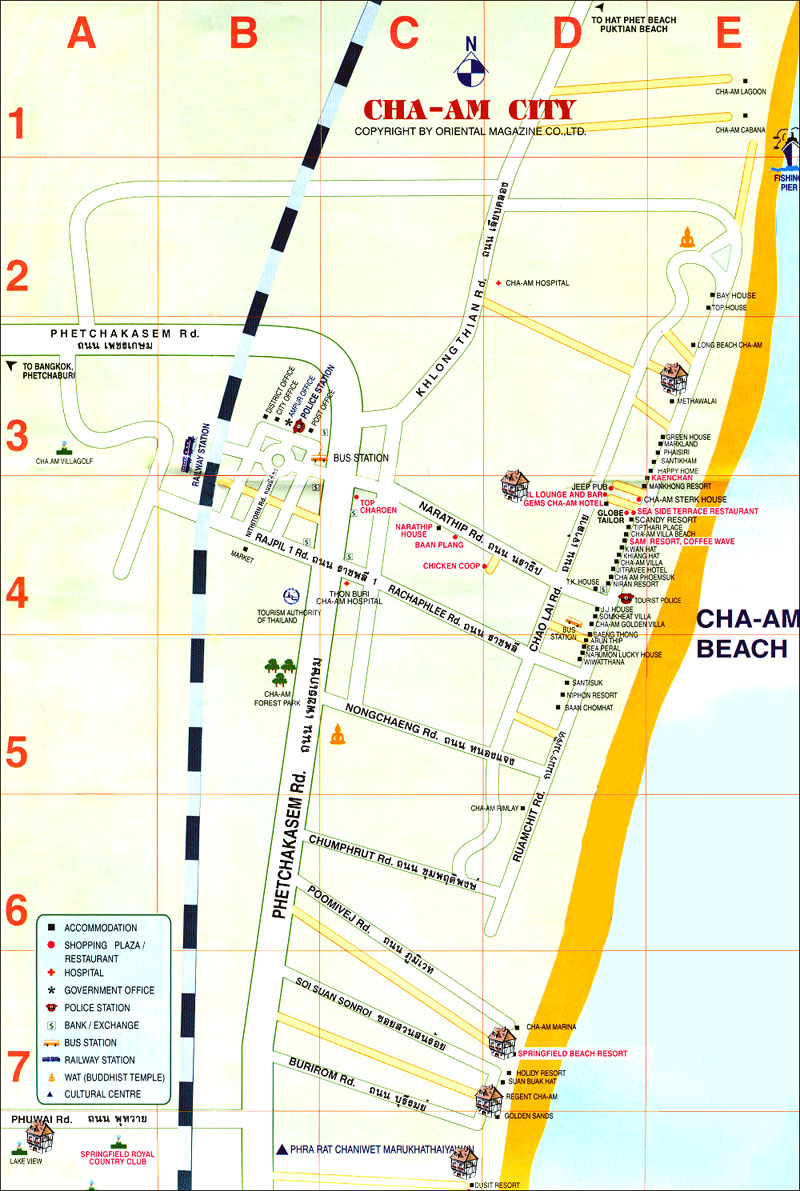 Cha-am Map Thailand Travel Tour Maps: Cha-am Map