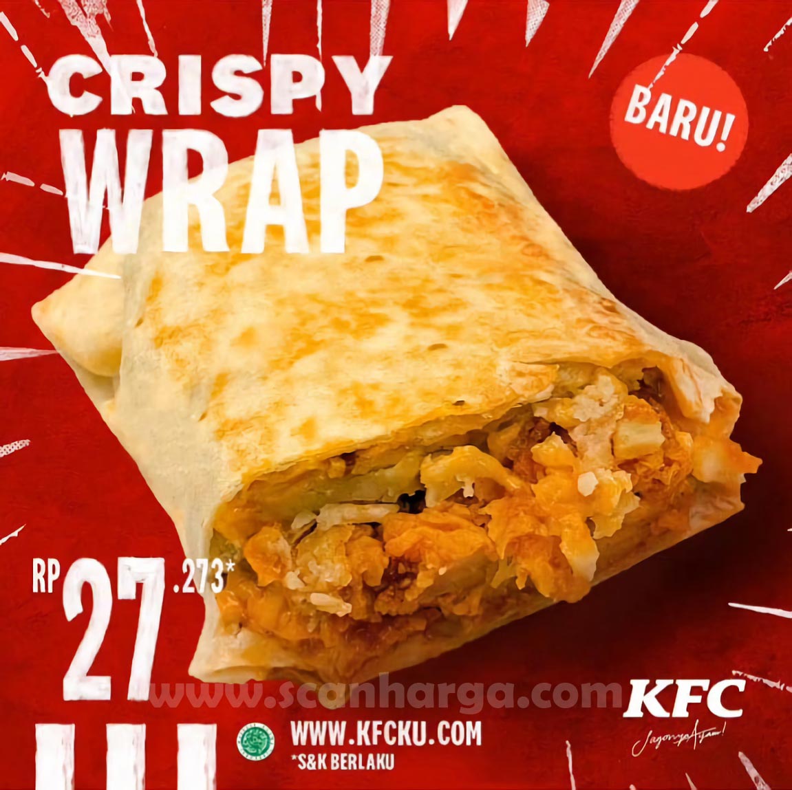 KFC Crispy Wrap Menu Baru Harga mulai Rp 27.273 - scanharga