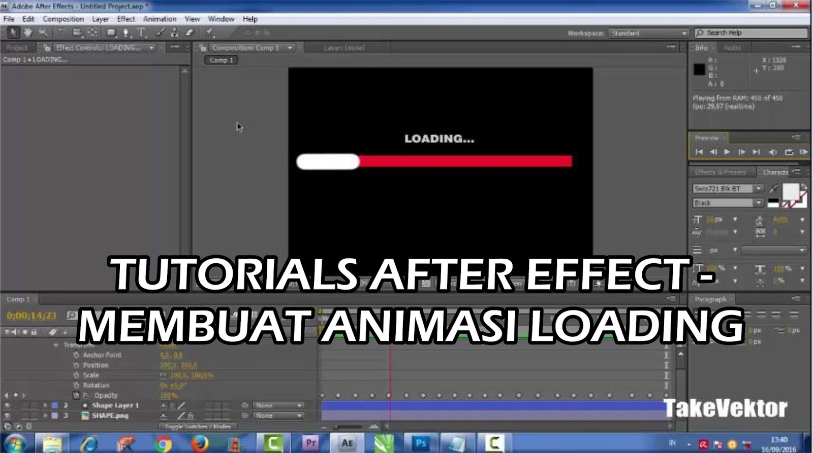 Tutorials After Effect [ AE ] - Membuat Animasi Loading ~ TakeVektor ...