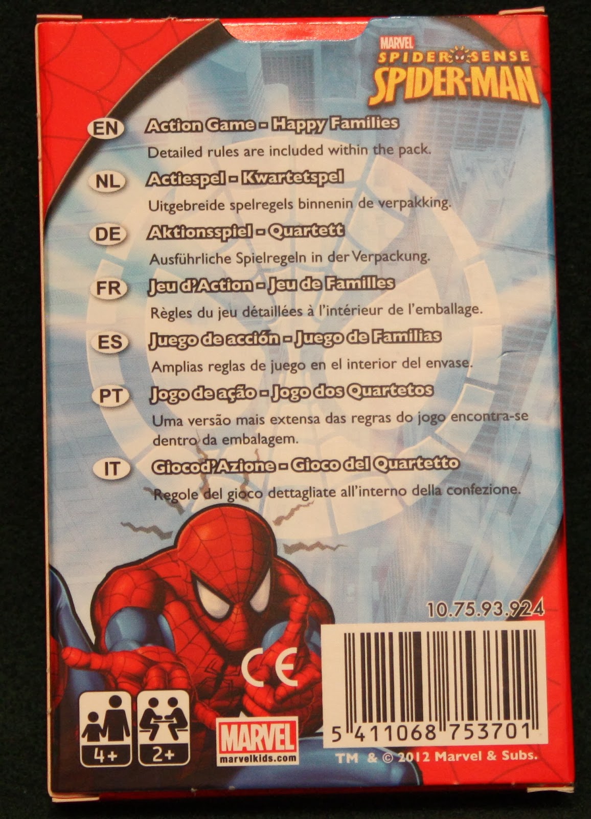 Cartas de Superheroes: SPIDER SENSE SPIDER-MAN ACTION GAME 2 IN 1