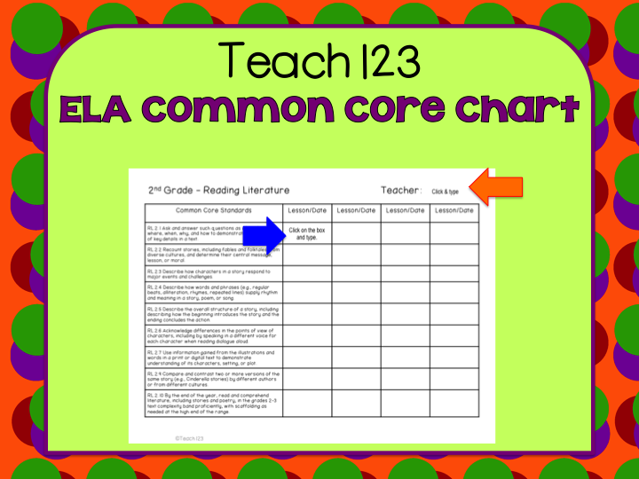 Editable Documenting Common Core | Teach123