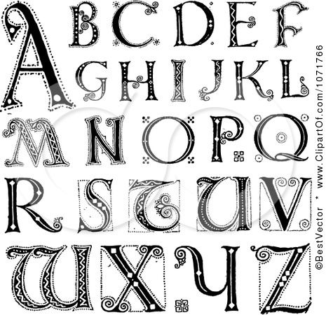 Alphabet Letters Clip Art Black And White - Birthday Letter