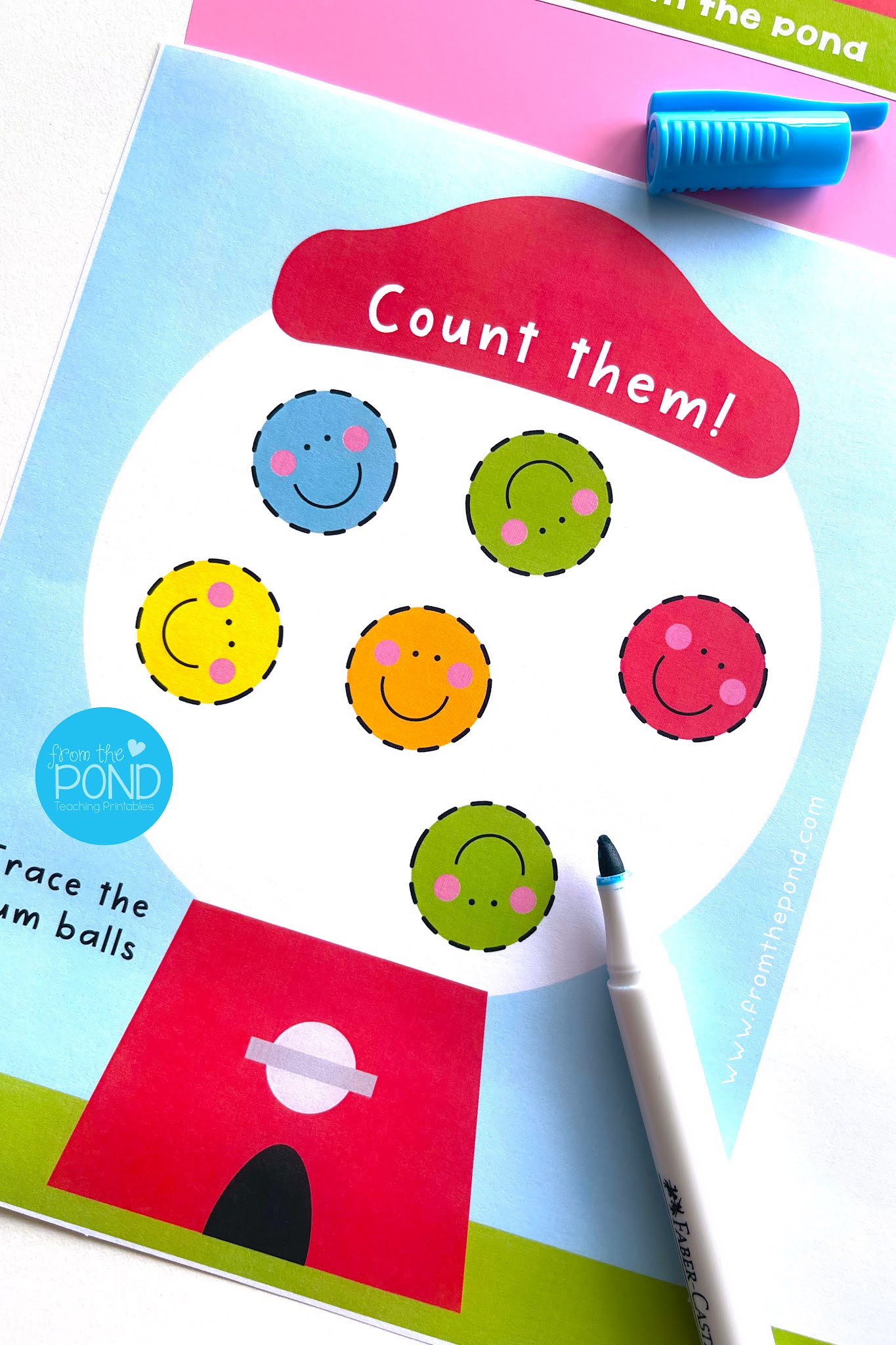 Gum Ball Counting Mats - Numbers to 10 | From the Pond