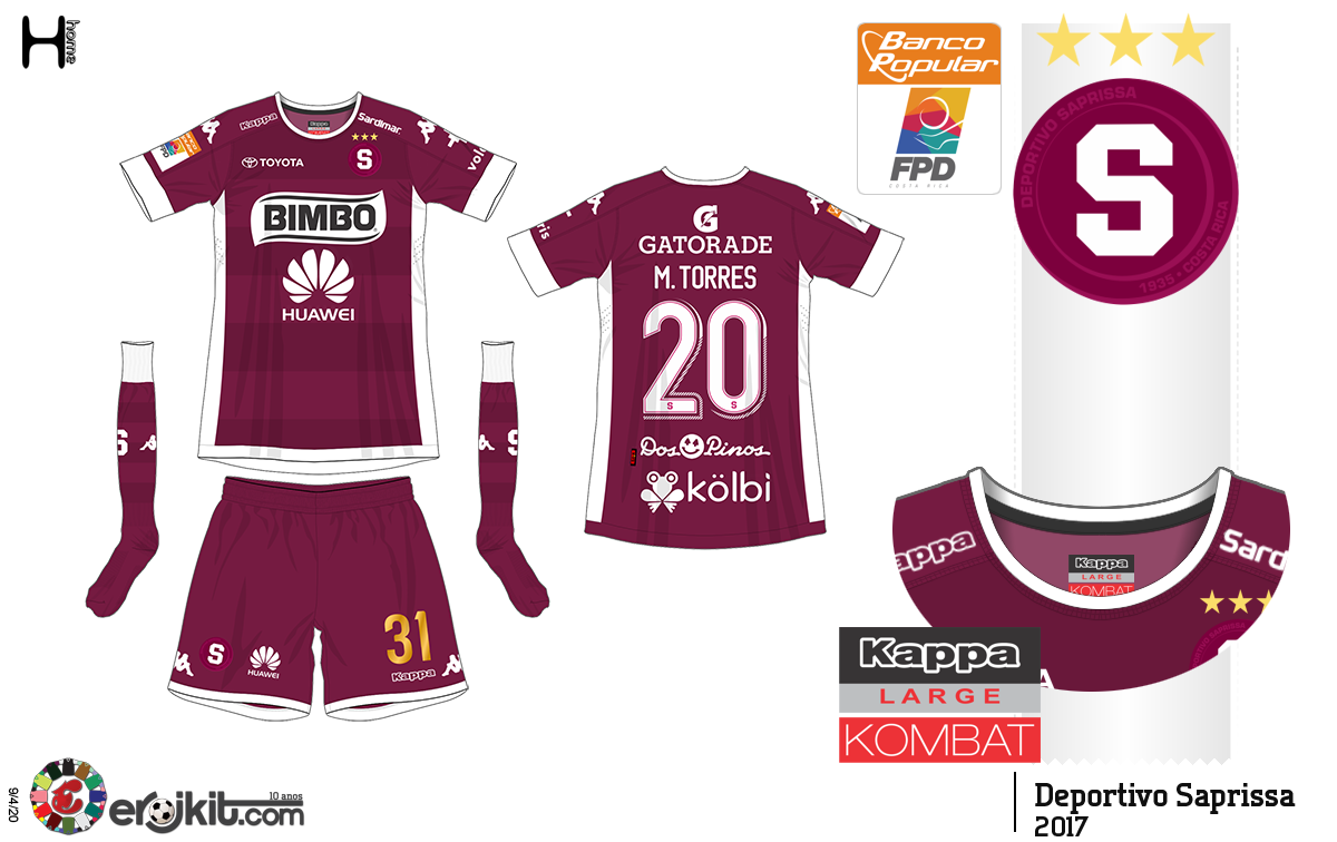 Kit Design, by eroj: 2017 Deportivo Saprissa Home