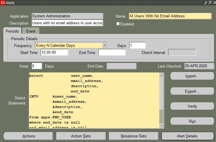 Oracle Application's Blog: How to run alert in oracle apps
