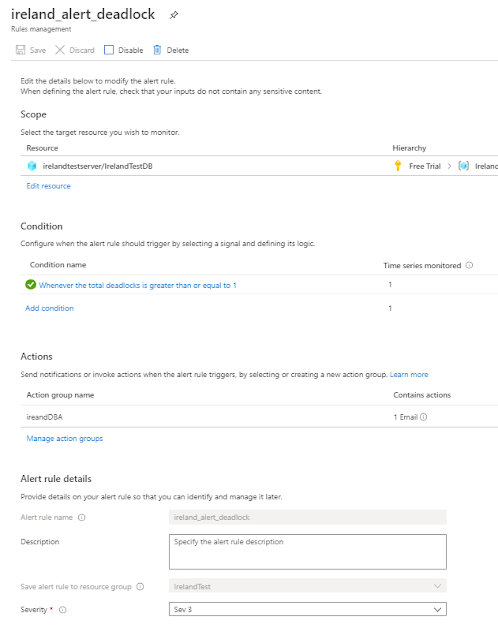 Alerting for Deadlocks in SQL Azure and Monitoring using Azure SQL ...