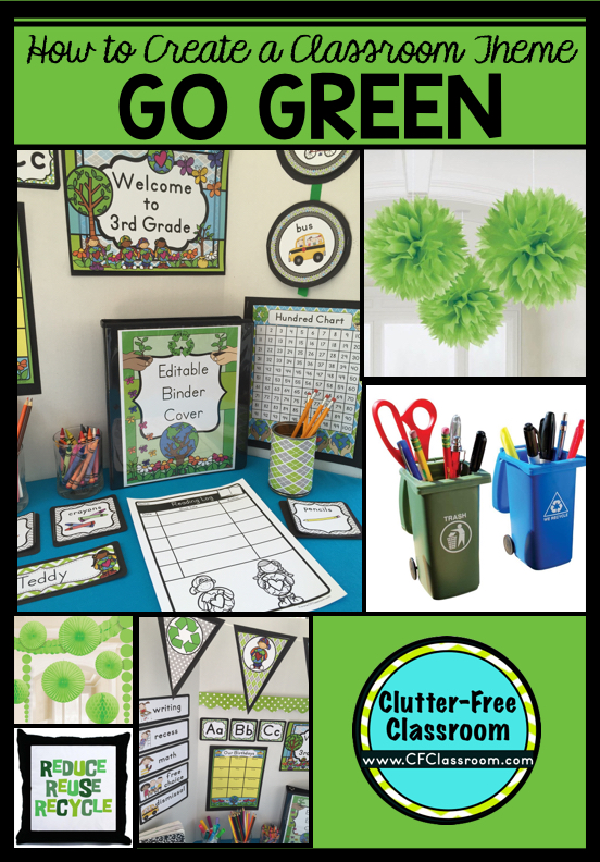 Recycling Themed Classroom Ideas And Printable Classroom Decorations Clutter Free Classroom