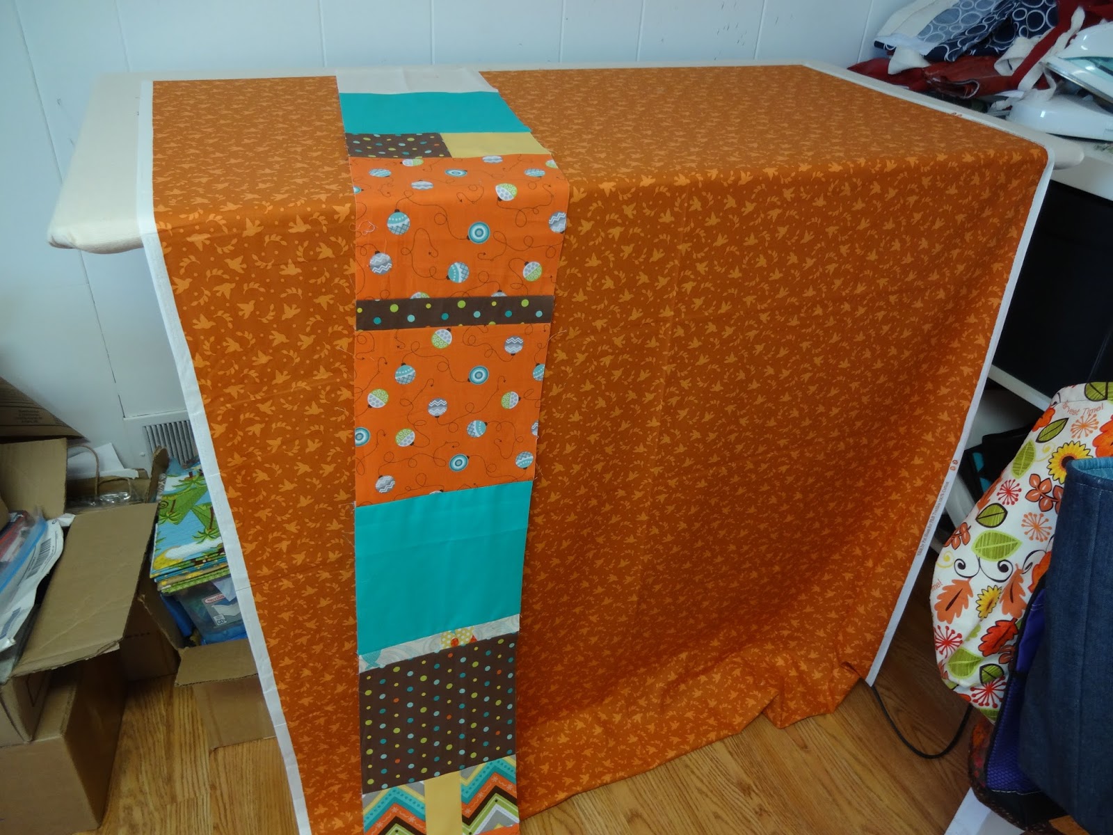 Becca's Crazy Projects: Piecing a Quilt Back